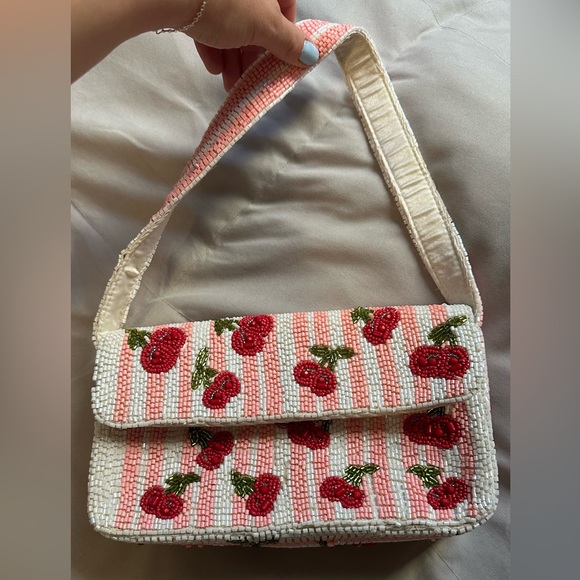 Bags | Beaded Cherry Handbag | Poshmark